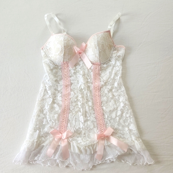 Escanté by Yandy | Intimates & Sleepwear | White Light Pink Negligee ...